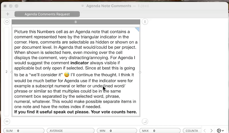 Keep Notes Clean With Comments - Feedback - Agenda Community